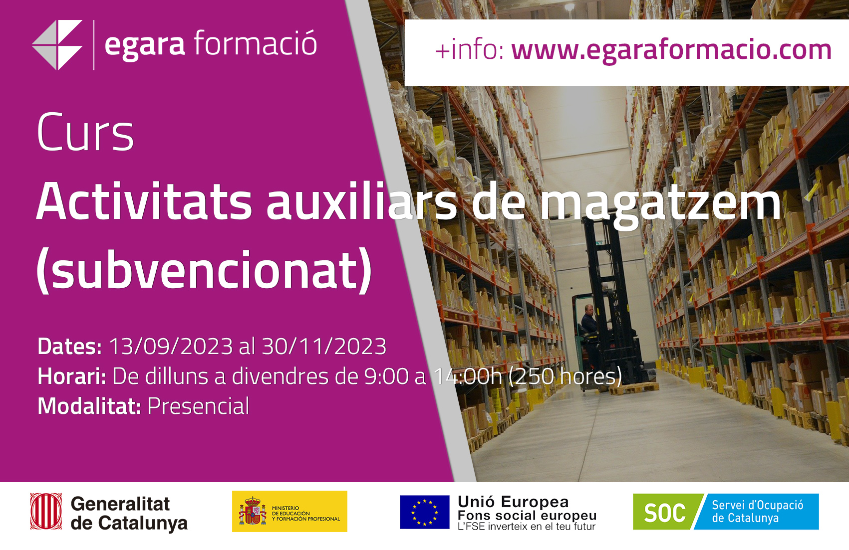 Egara Formació - ACTIVITATS AUXILIARS DE MAGATZEM
